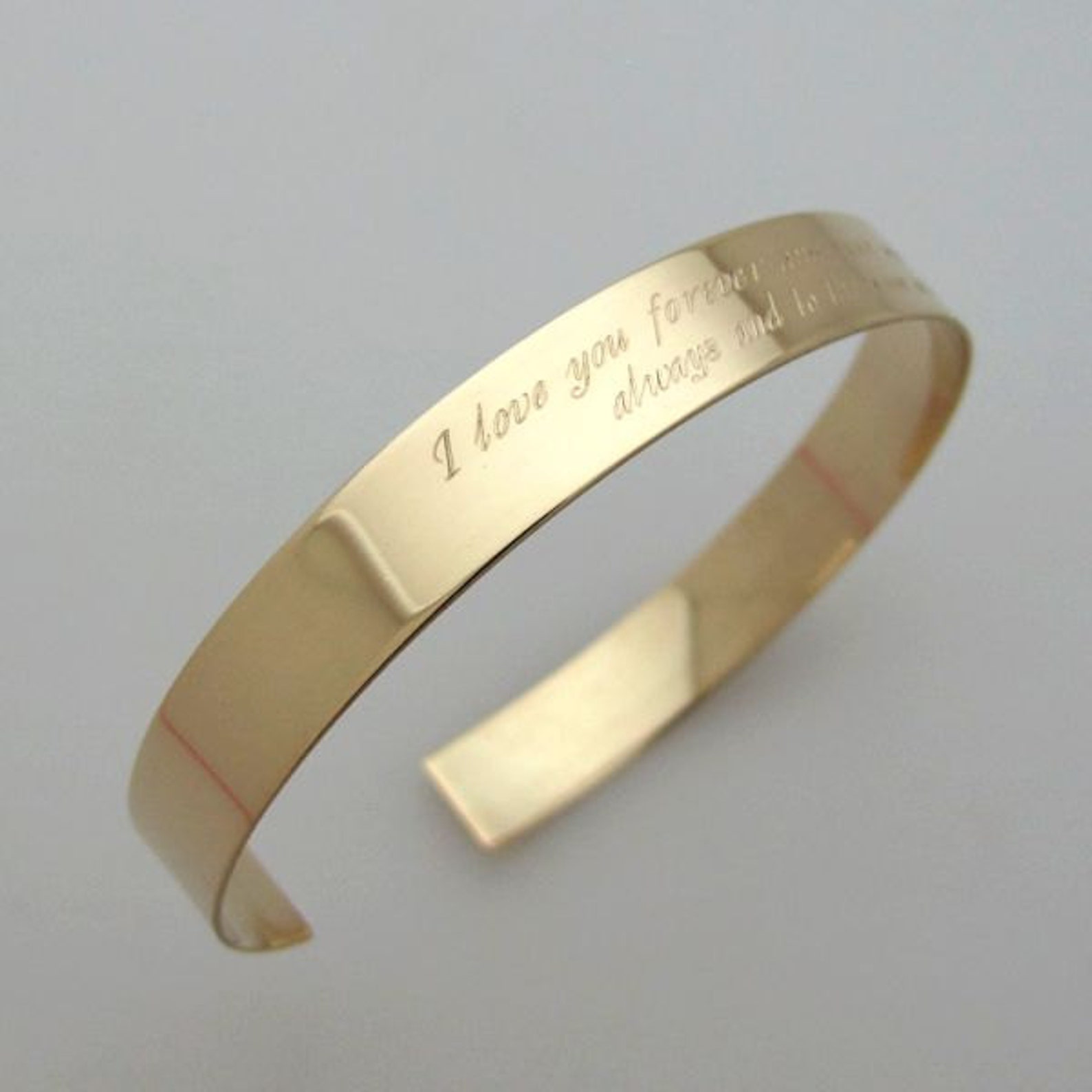 Personalized Gold Bracelet Message Cuff Bracelet Inspirational Quote ...