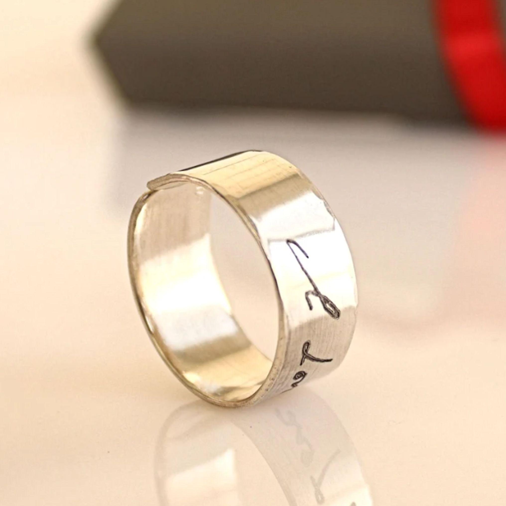 Engraved Sterling Silver Ring Women Personalized Quote Rings Custom ...