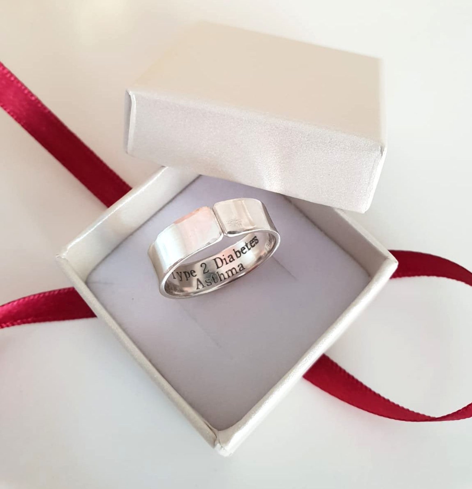 Custom Medical Alert Ring Diabetic Medical Rings for Her Star of Life ...