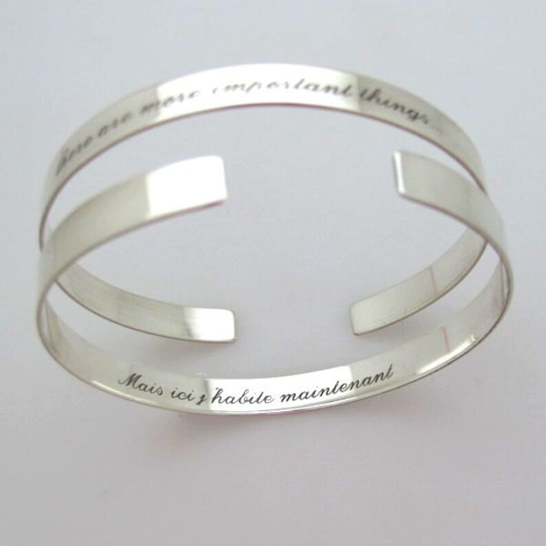 Custom Skinny Cuff Bracelet Quote Cuff Bracelet Personalized Silver ...