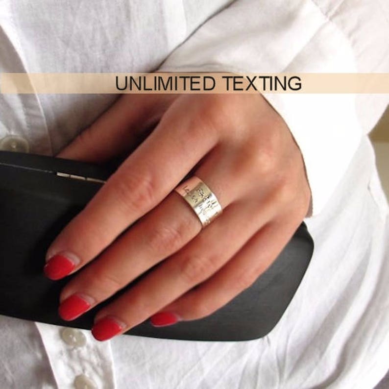 Engraved Sterling Silver Ring Women Personalized Quote Rings - Etsy