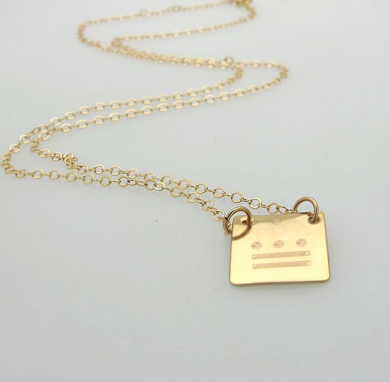 Personalized Square Necklace Square Choker Engraving Minimalist ...