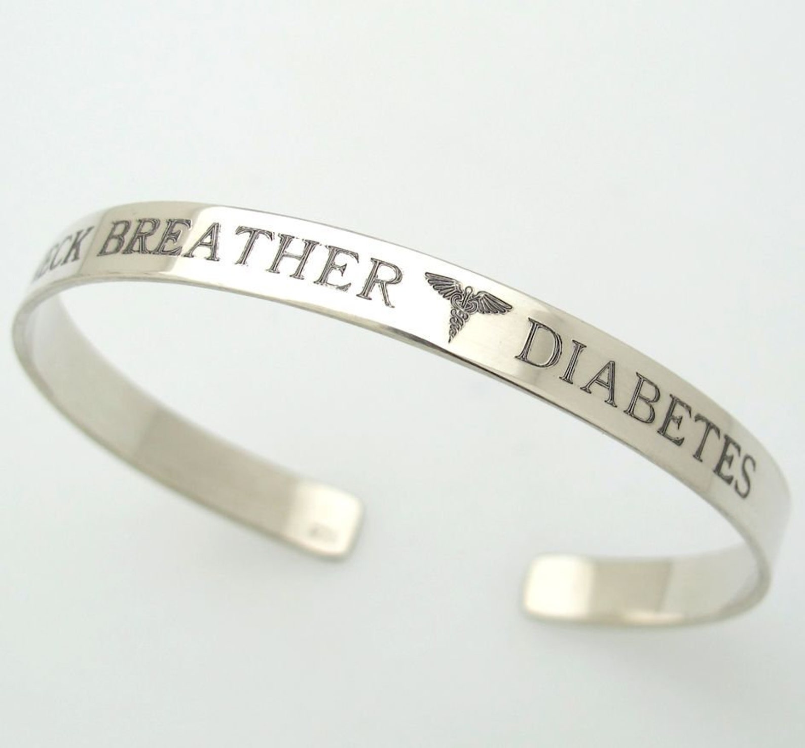 Diabetes Alert Bracelet Medical Alert Bracelet Personalized Cuff ...