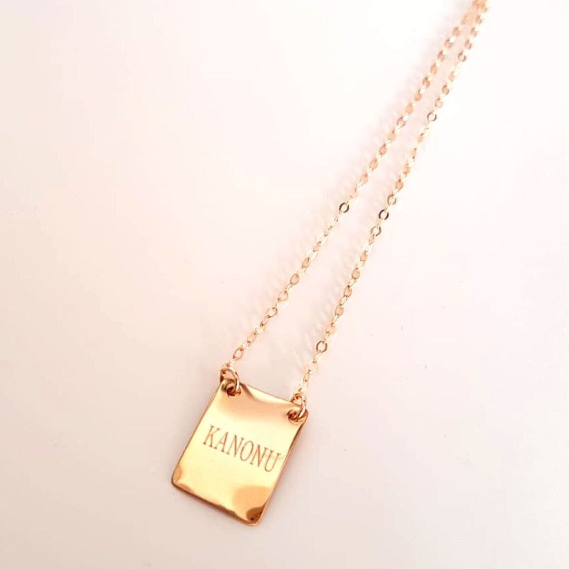 Personalized Square Necklace Square Choker Engraving - Etsy
