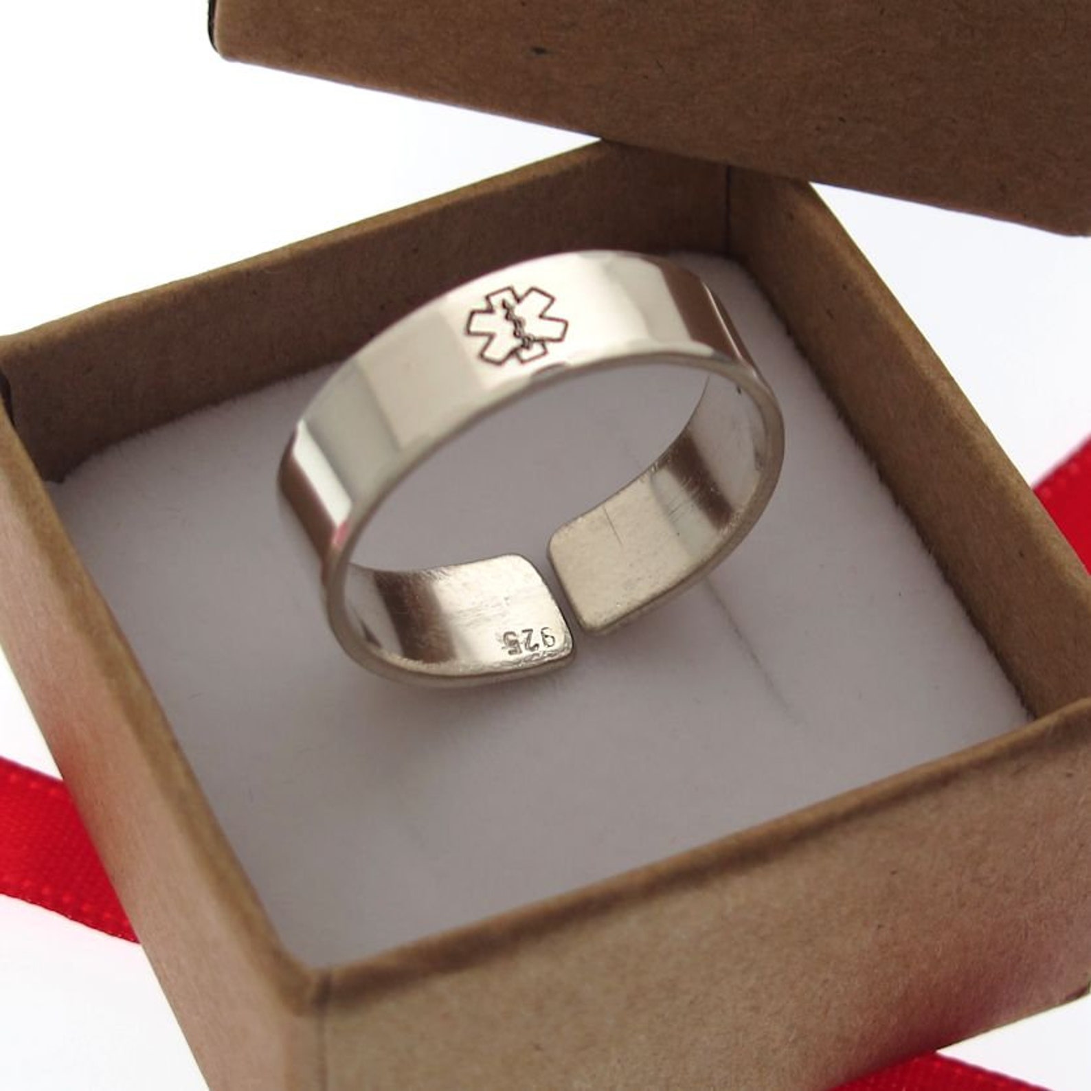 Custom Medical Alert Ring Diabetic Medical Rings for Her Star of Life ...