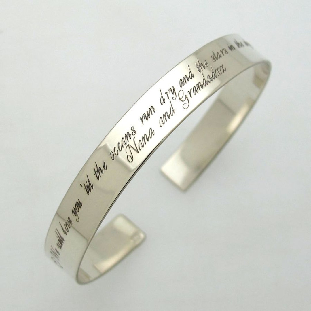 Inspirational Quote Bracelet Personalized Gift for Her, Solid Sterling ...