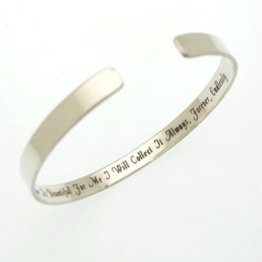 Personalized Silver Bangle Bracelet Secret Message Bracelet Inner ...