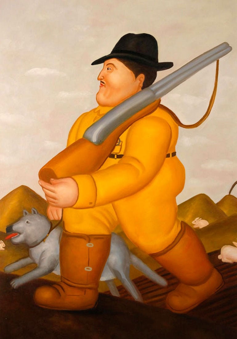 BOTERO Art 65 The Hunter Screen Printing Digital Print on | Etsy