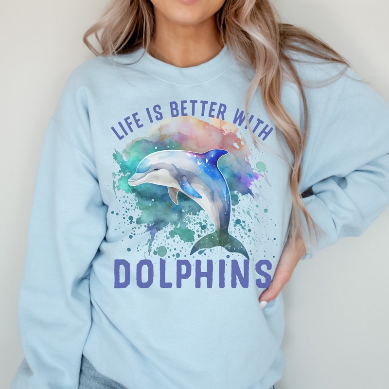 Watercolor Dolphin - Etsy