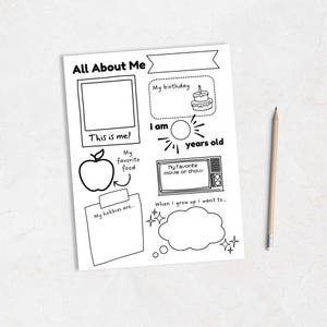 All About Me Worksheet, School Counseling Tool, Student Introduction ...