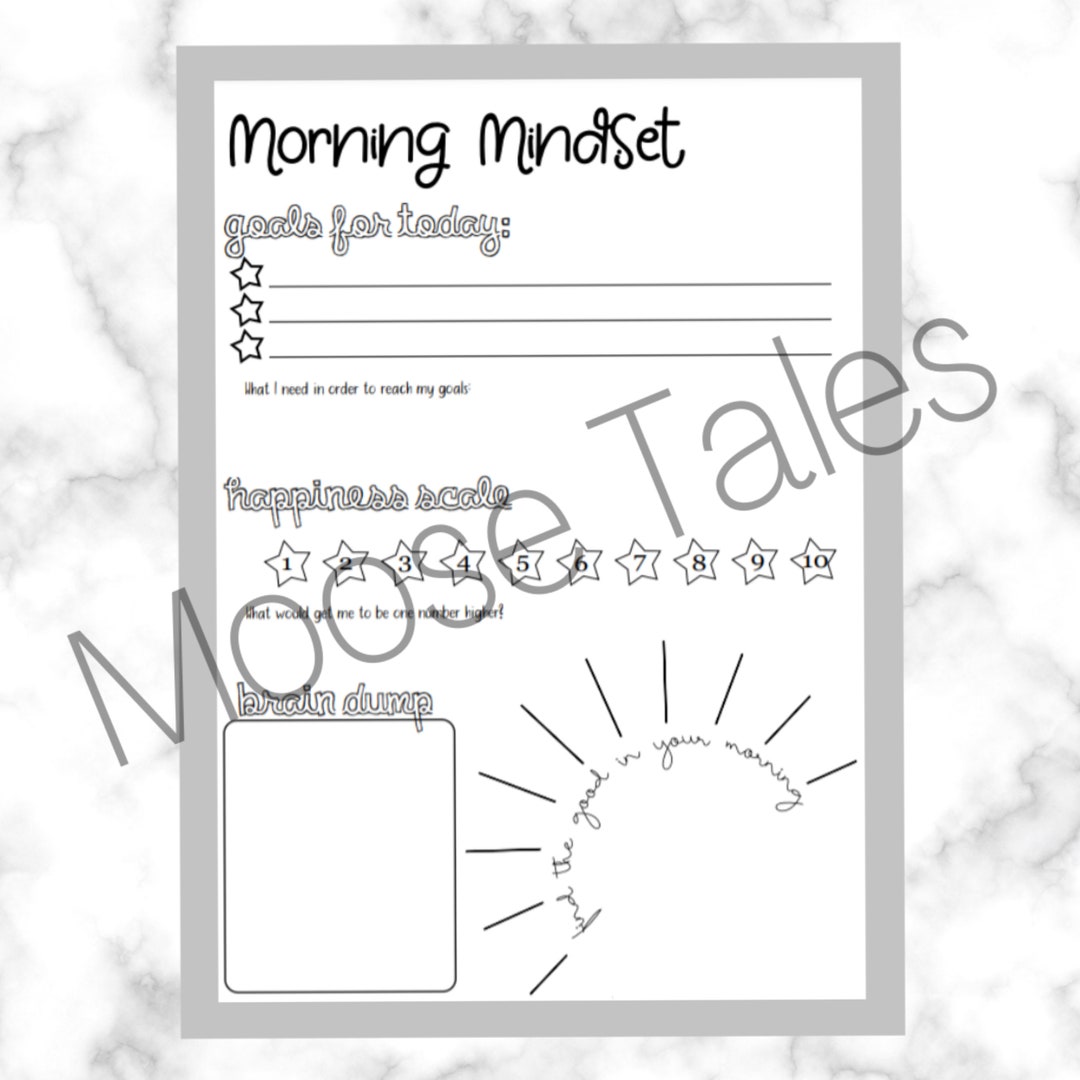 Morning Mindset Journaling Page for School Counseling Students ...