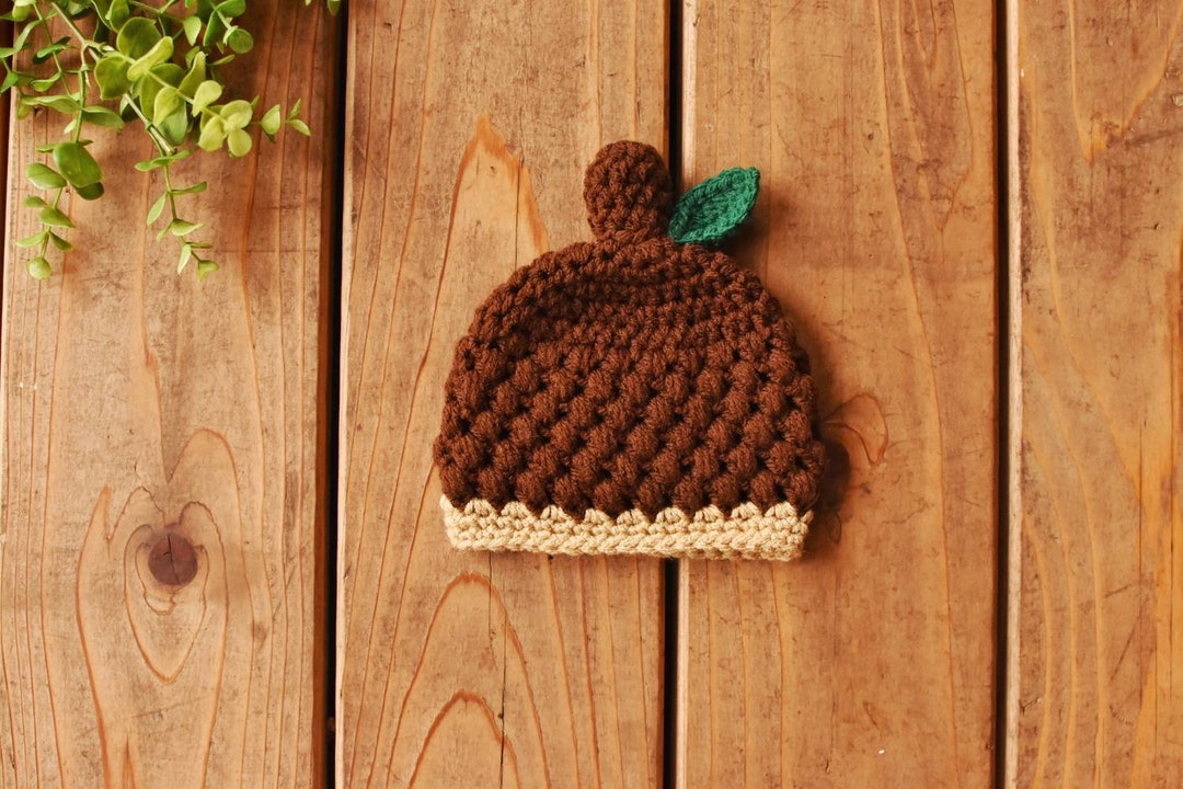 Crochet Acorn Baby Hat | Newborn Fall Outfit - Etsy