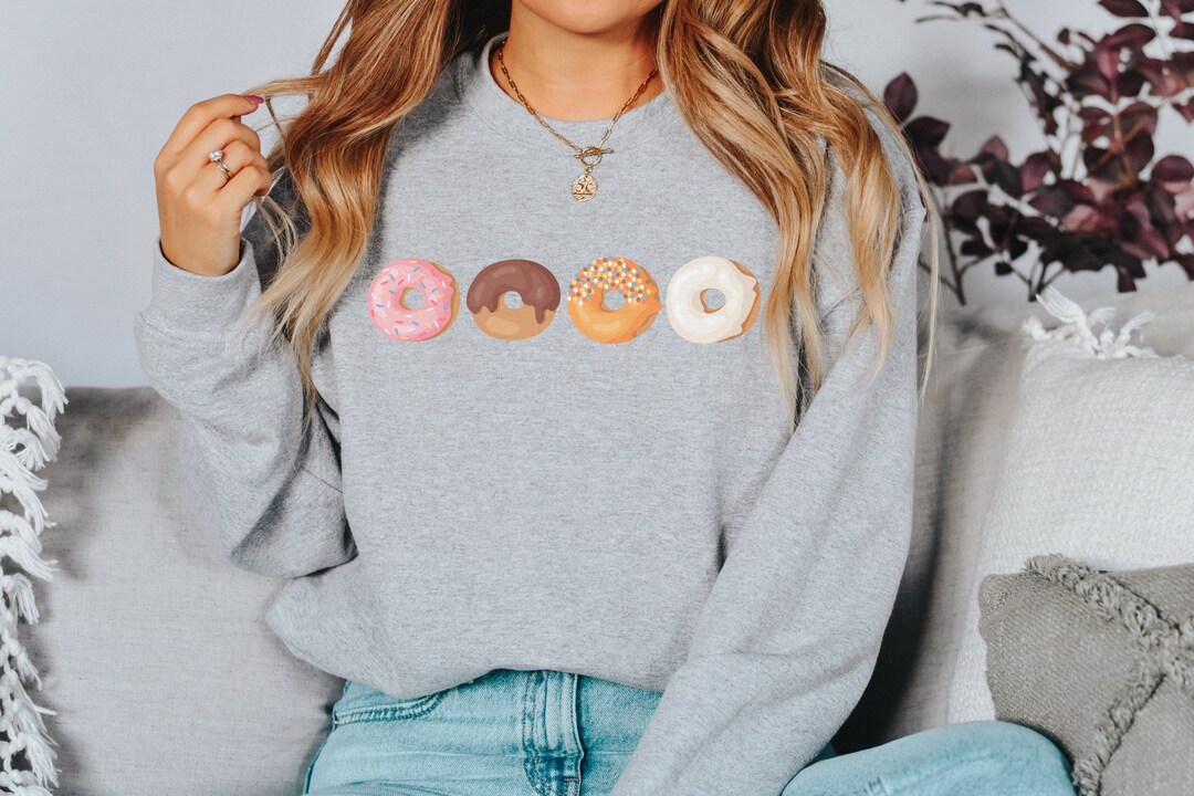 Donut Sweatshirt Donut Sweater Crewneck Sweatshirt for Women Donut ...