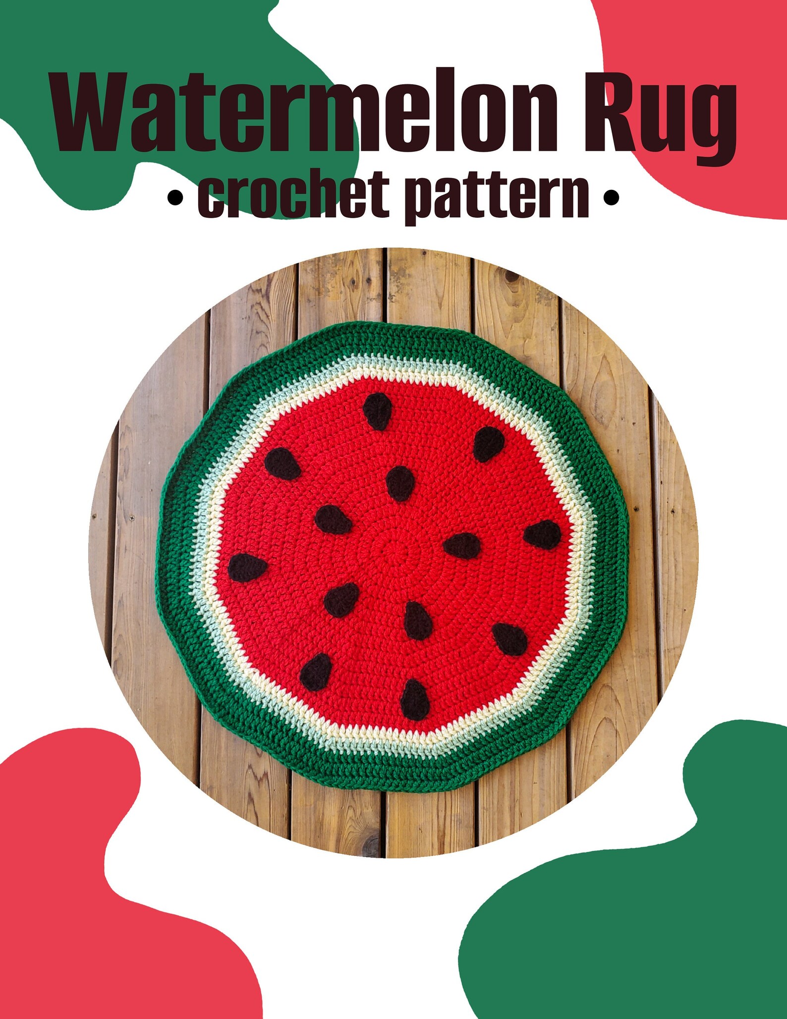 Watermelon Rug Crochet Pattern Printable PDF Digital Download - Etsy
