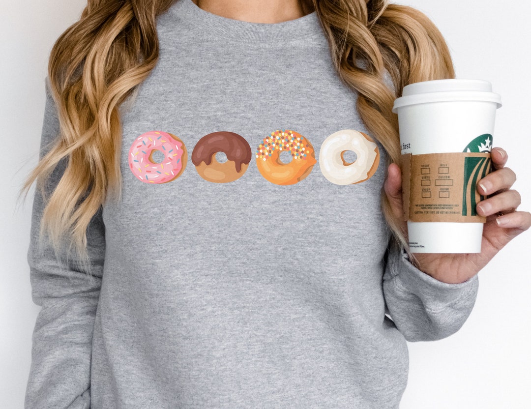 Donut Graphic Sweatshirt - Unisex Crewneck Pullover - Etsy