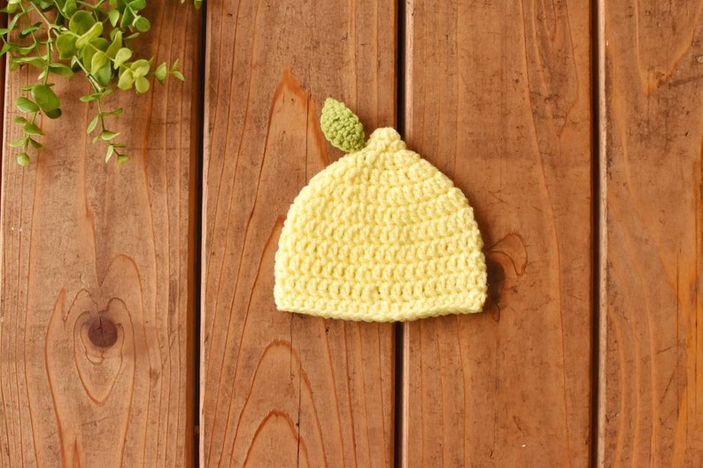 Lemon Hat Baby Lemon Hat Hand Knit Baby Hat Newborn Knit Hat - Etsy
