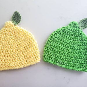 Lemon Hat Baby Lemon Hat Hand Knit Baby Hat Newborn Knit Hat Preemie ...