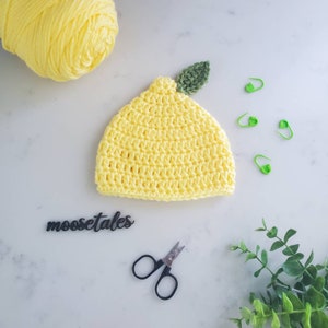 Lemon Hat Baby Lemon Hat Hand Knit Baby Hat Newborn Knit Hat Preemie ...