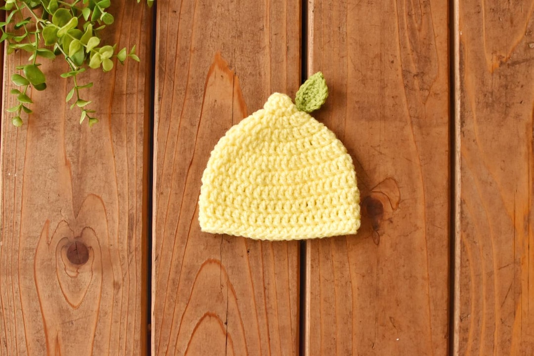 Lemon Hat Baby Lemon Hat Hand Knit Baby Hat Newborn Knit Hat Preemie ...