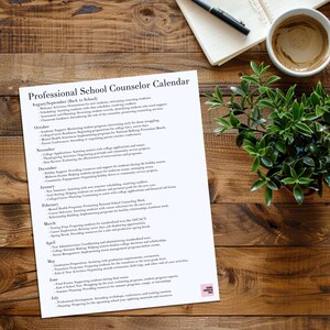 Professional School Counselor Calendar School Counselor Yearly Calendar ...