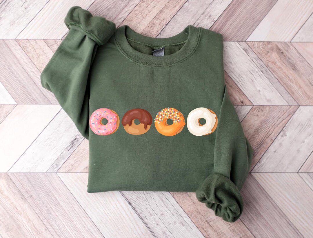 Donut Sweatshirt Donut Sweater Crewneck Sweatshirt for Women Donut ...