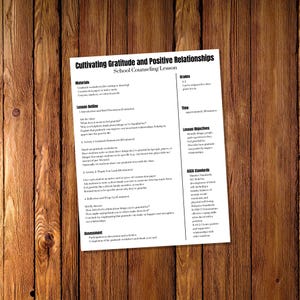Gratitude Lesson Plan, School Counseling, Social Emotional, Positive ...