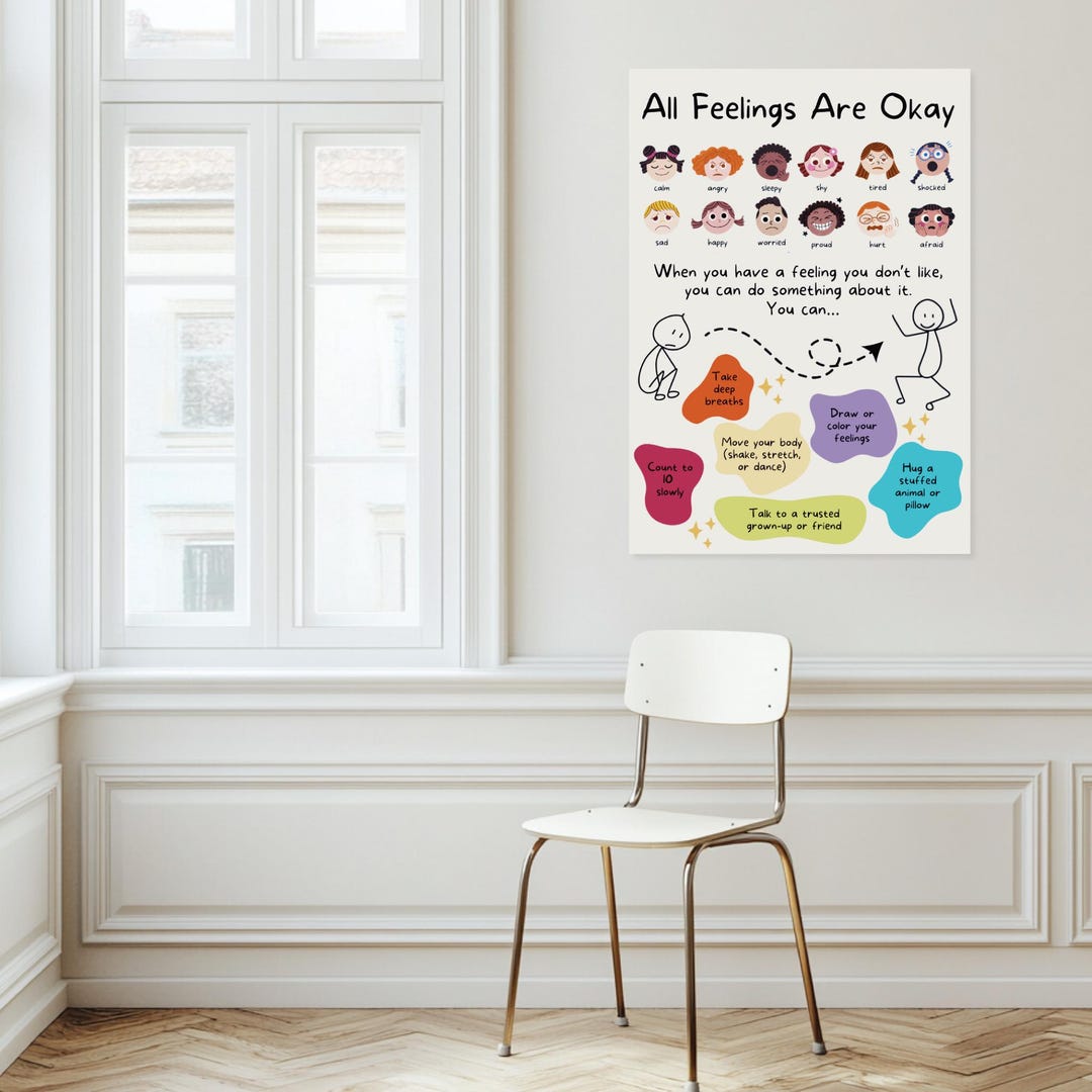All Feelings Are Okay Poster – Emotional Regulation Chart for Kids ...