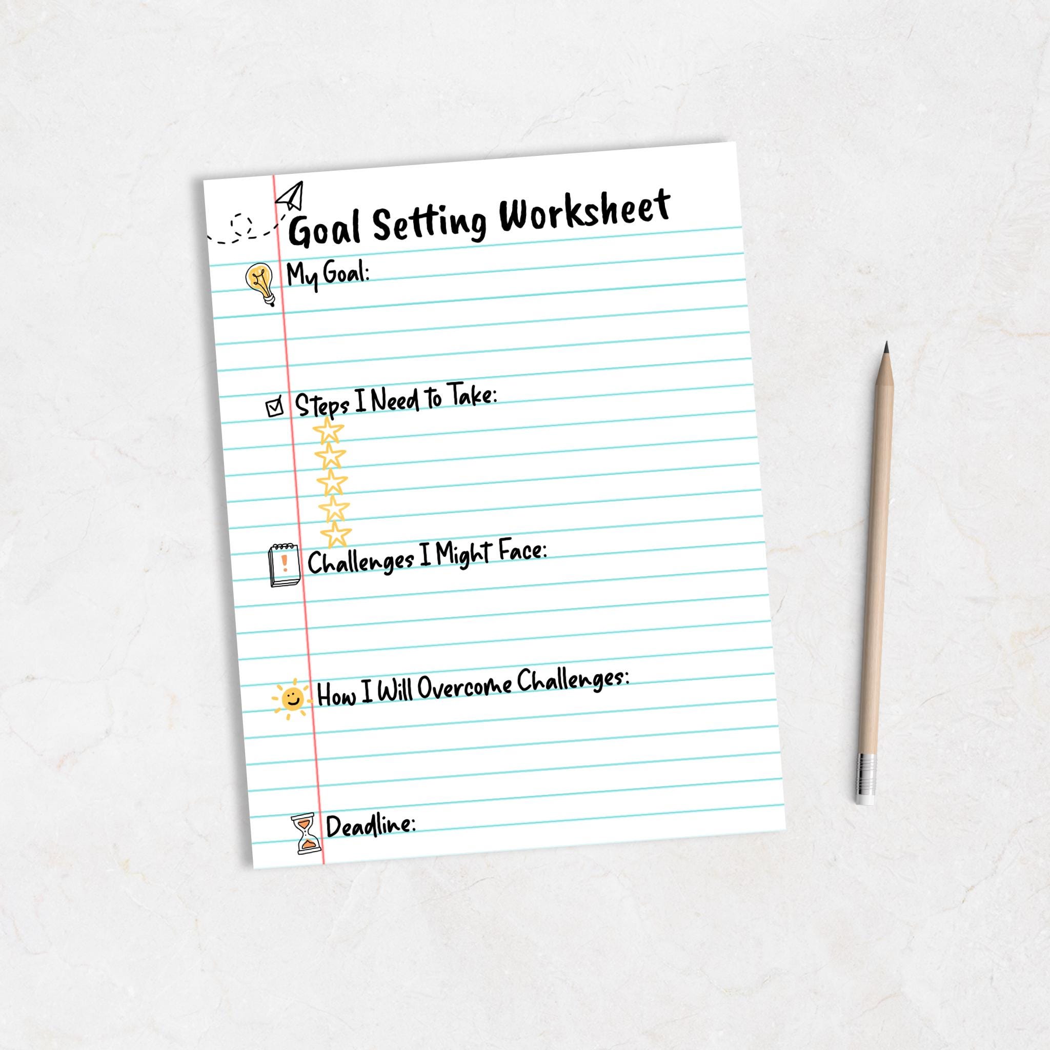 Goal Setting Worksheet for Students & Teens (PDF) - Etsy
