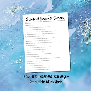 Student Interest Survey School Counselor Printable Resources Minute ...