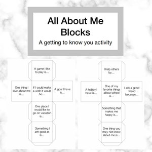 All About Me Cubes Getting to Know You Whole Class or Small Group ...