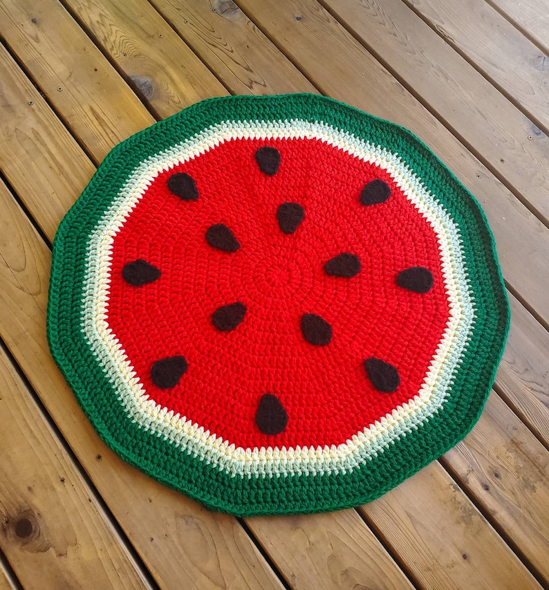 Watermelon Rug Crochet Pattern Printable PDF Digital Download - Etsy