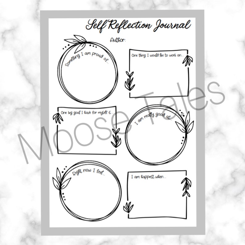 Self Reflection Journal Handout Independent Worksheet for - Etsy