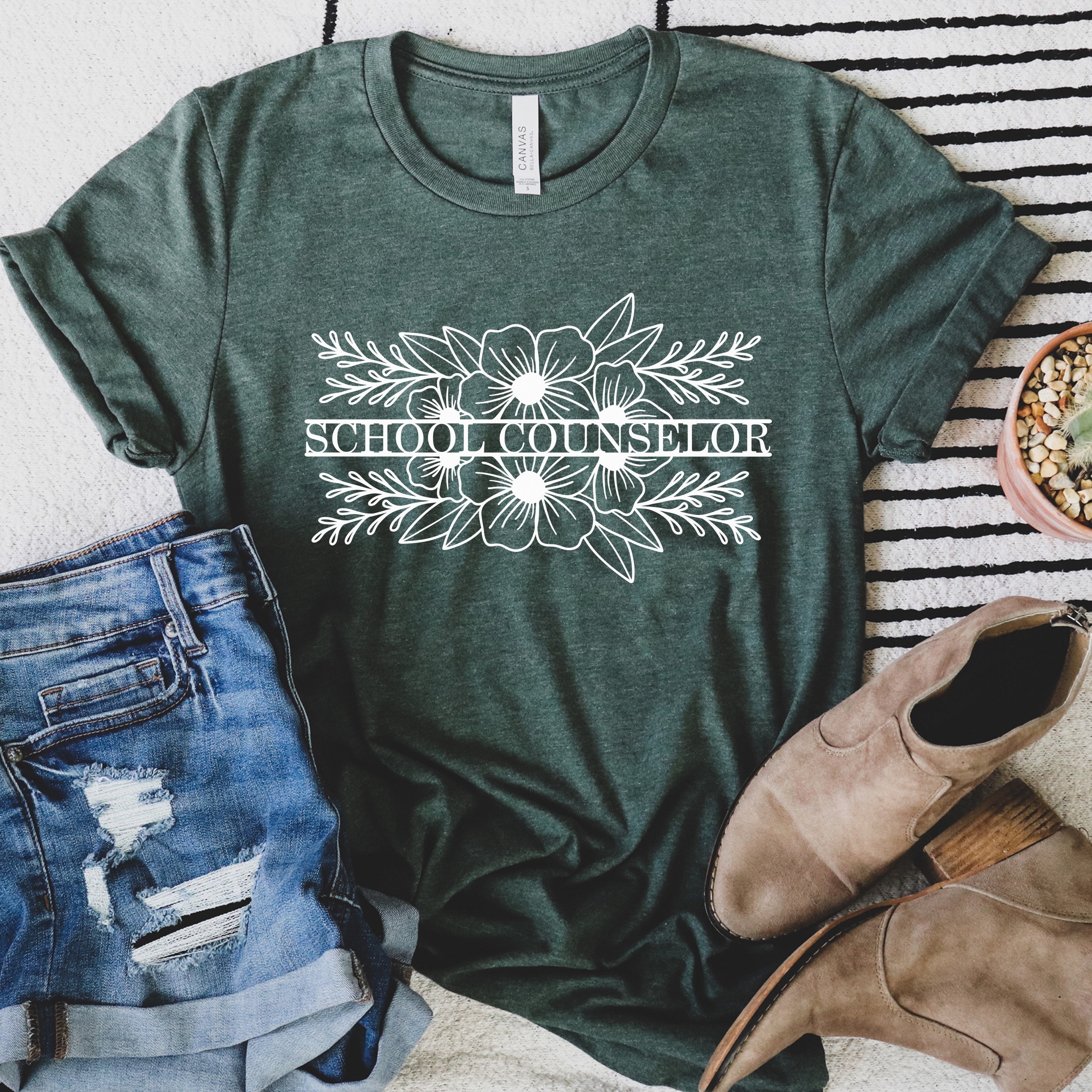 School Counselor Shirt Floral Counselor Shirt School | Etsy