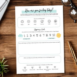 How Are You Feeling Today Worksheet - Happiness Scale Printable ...