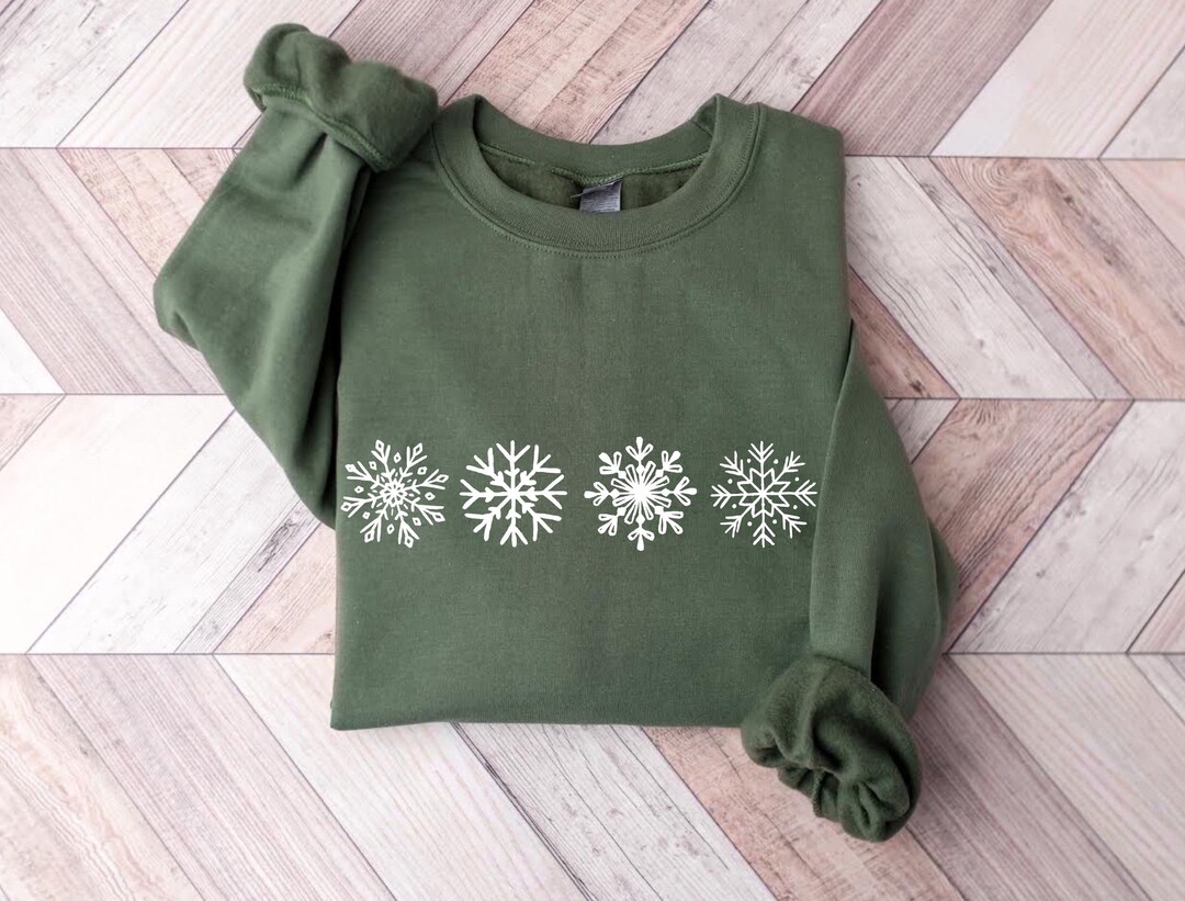 Snowflake Sweatshirt Comfy Sweatshirt Crew Neck Sweatshirt Gildan ...