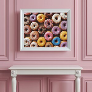 Donut Poster Printable Wall Art Kitchen Art Waffle Picture Framed ...
