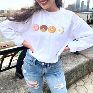 Donut Sweatshirt Donut Sweater Crewneck Sweatshirt for Women Donut ...