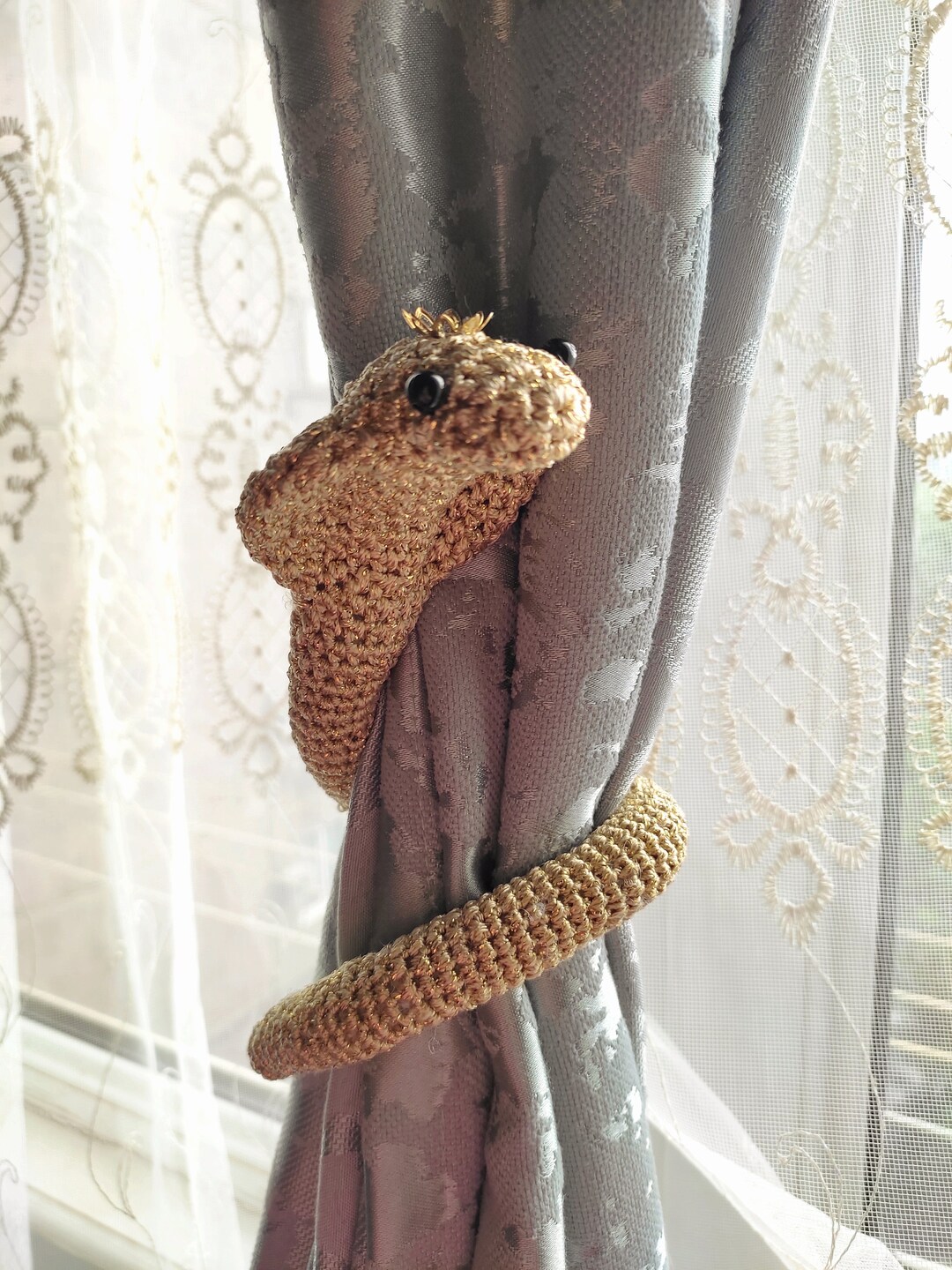Snake Curtain Tie Backs /gold Cobra Snake Unique Curtain Tiebacks ...