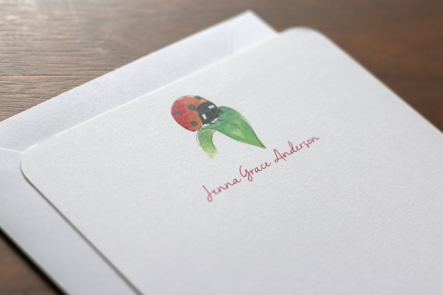 Customized Ladybug Stationery - Set of 12 Cards + Envelopes - Etsy