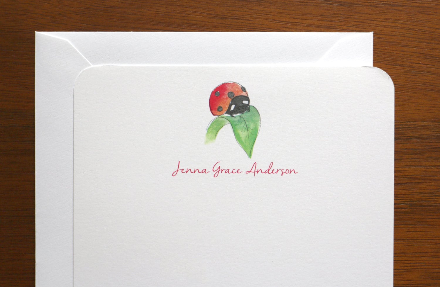 Customized Ladybug Stationery - Set of 12 Cards + Envelopes - Etsy