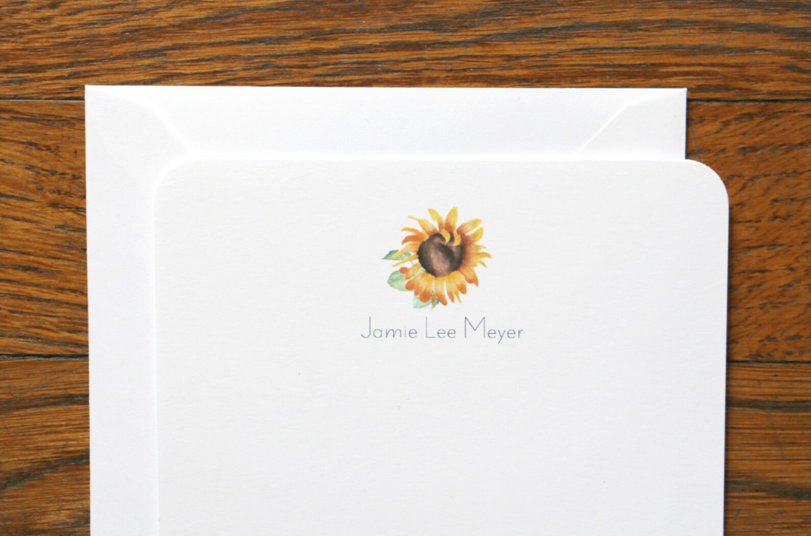 Customized Sunflower Stationery - Set of 12 Cards + Envelopes - Etsy