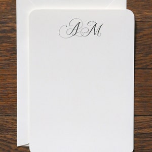 Calligraphy Monogram Stationery Set of 12 Cards Envelopes - Etsy