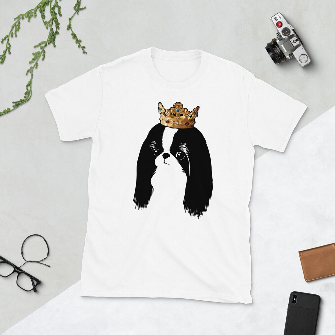 Japanese Chin Shirt: Japanese Chin Wearing Crown Short-sleeve Unisex T ...