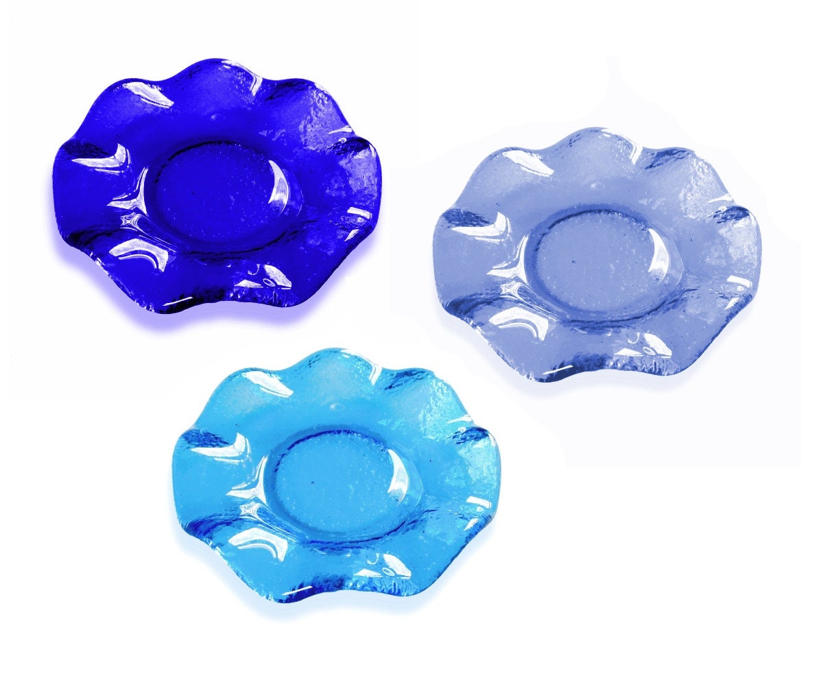Murano Glass Favor, Fused Glass Saucer With Wavy Edges, Small Round ...