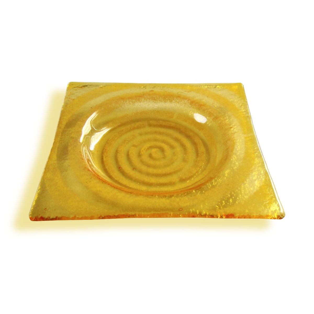 Yellow Murano Glass Favour Fused Glass Saucer Spiral - Etsy