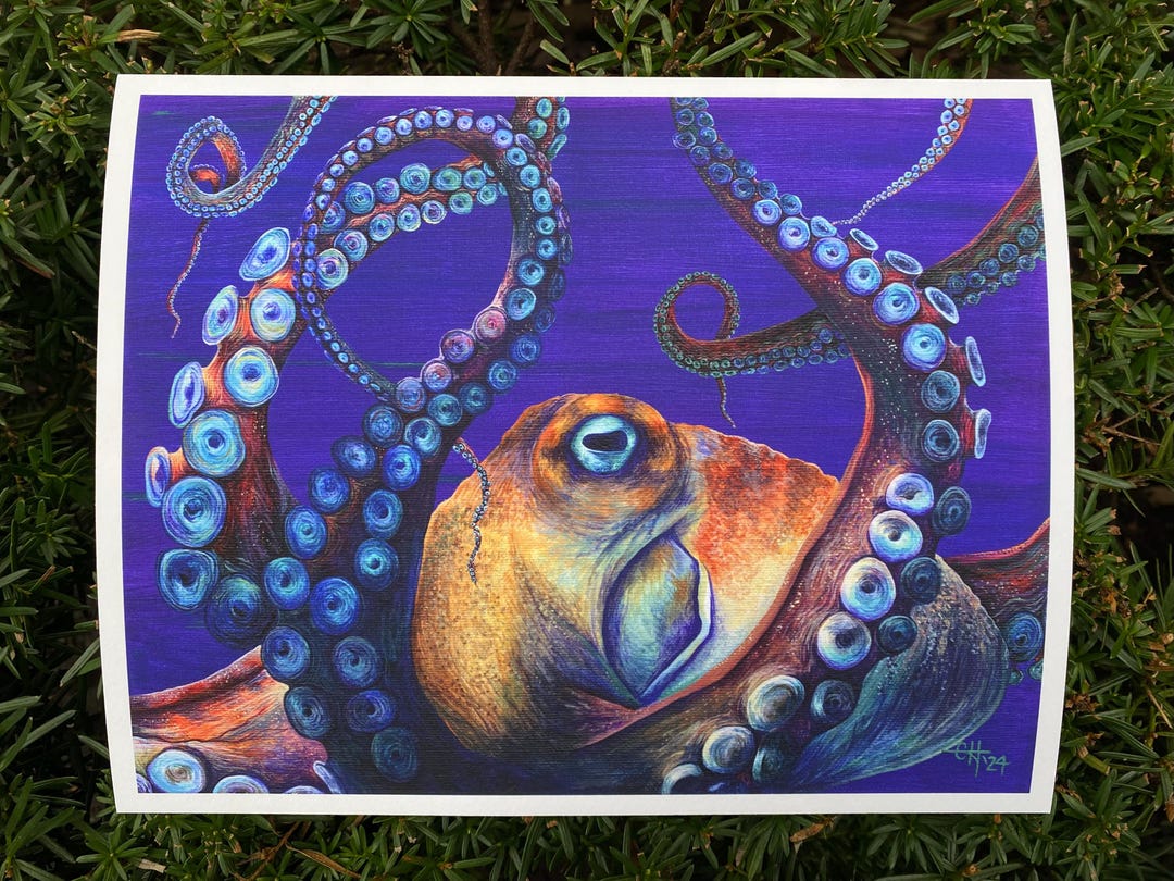 Art PRINT of Hand Painted Octopus - Etsy