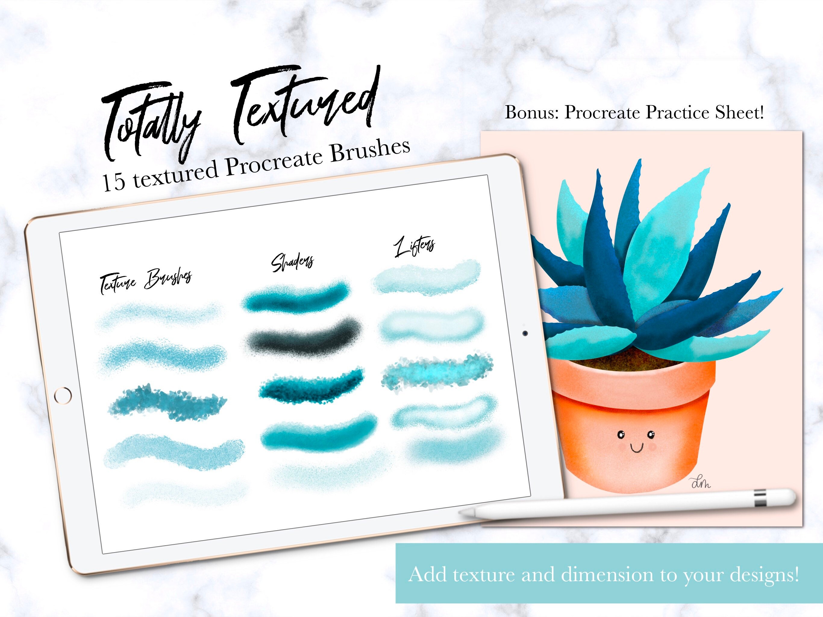 Totally Textured Procreate Texture Brush Bundle || Bonus: Procreate ...