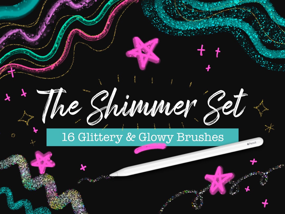 Shimmer Procreate Brush Bundle || Glitter, Glow, Metallic & Sparkle ...