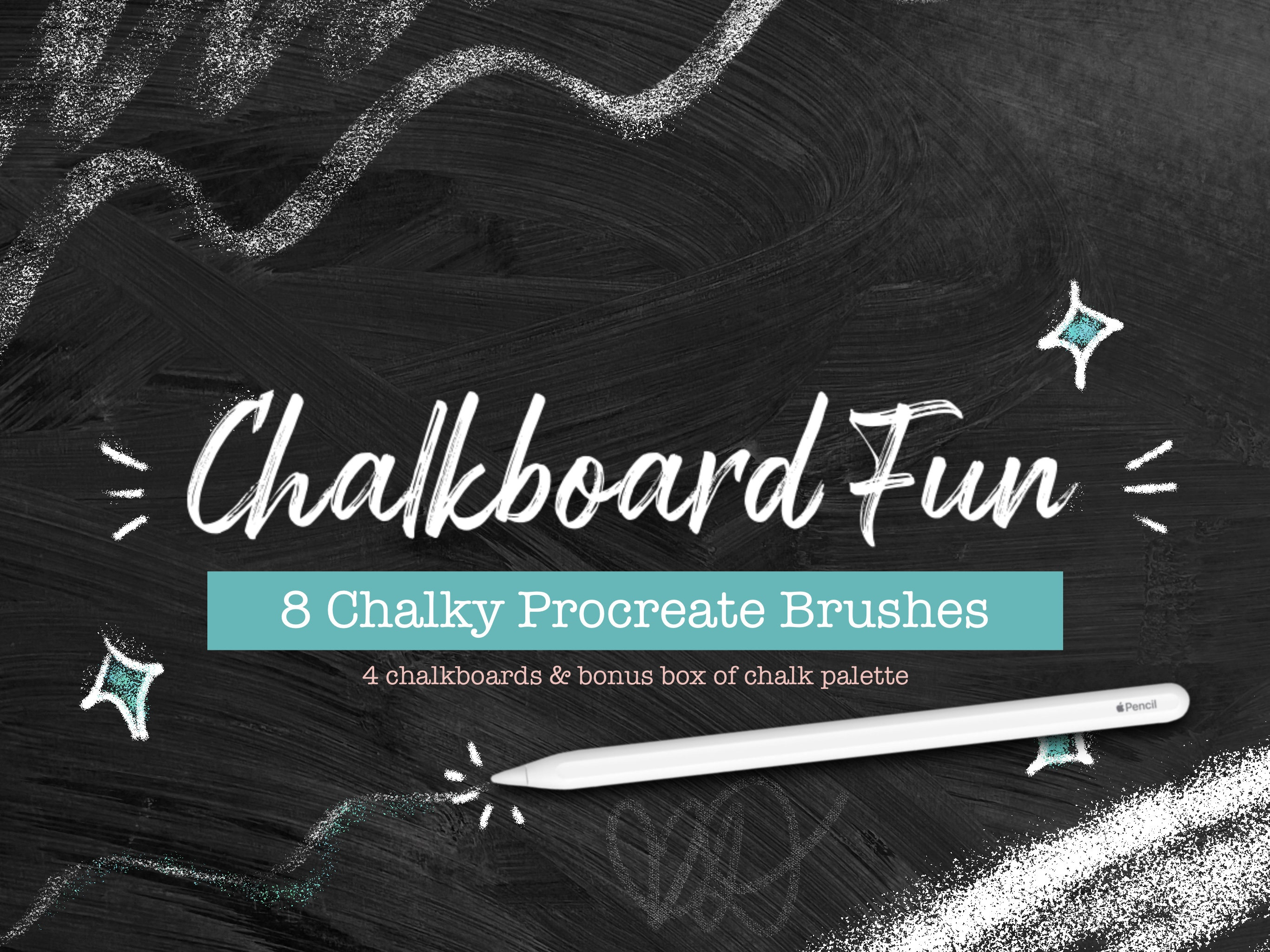 Procreate Brush Bundle Chalk Lettering Brushes Digital Chalk Board Art ...