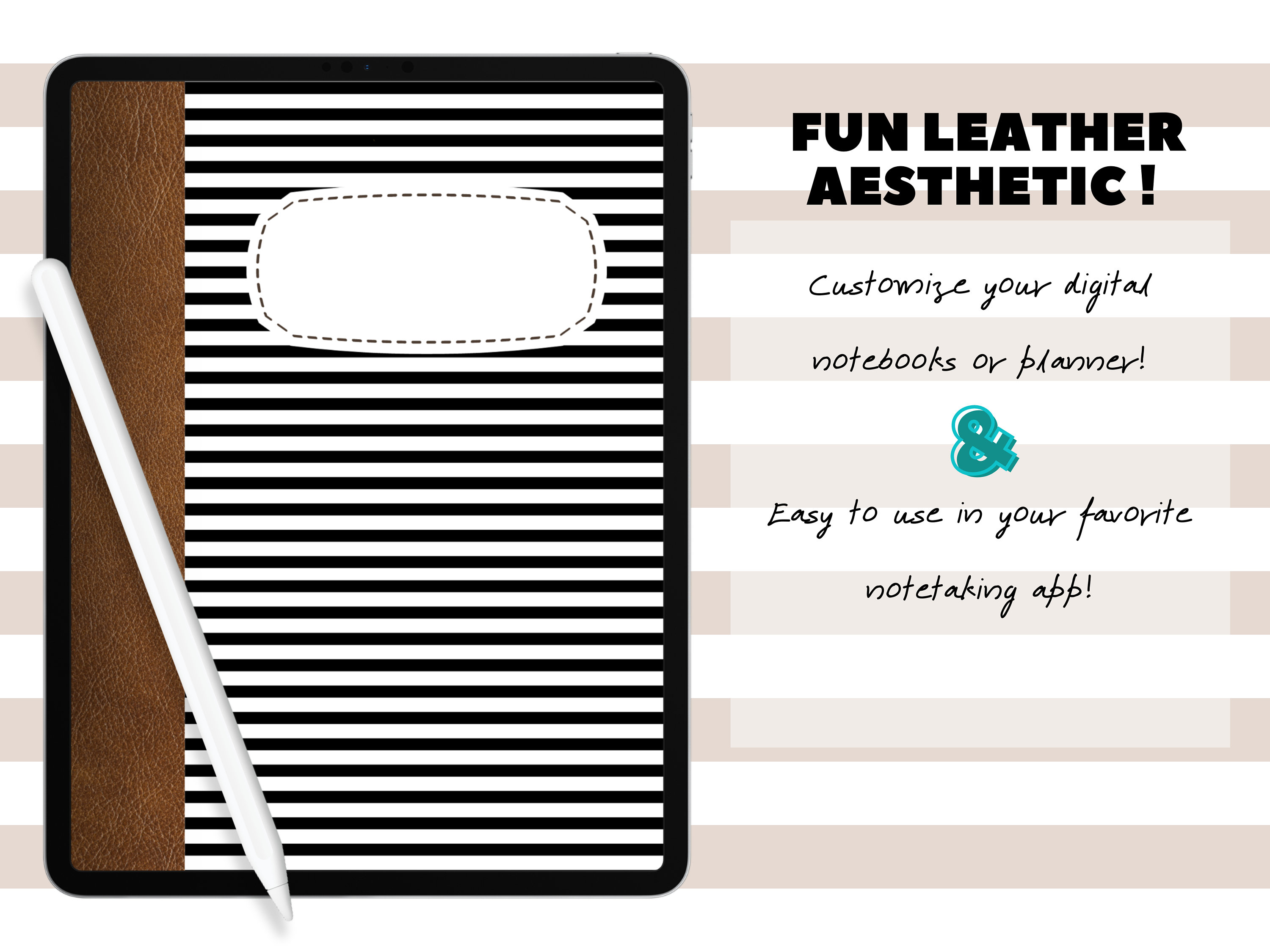 Boho Leather Trimmed Digital Planner Notebook Covers - Etsy